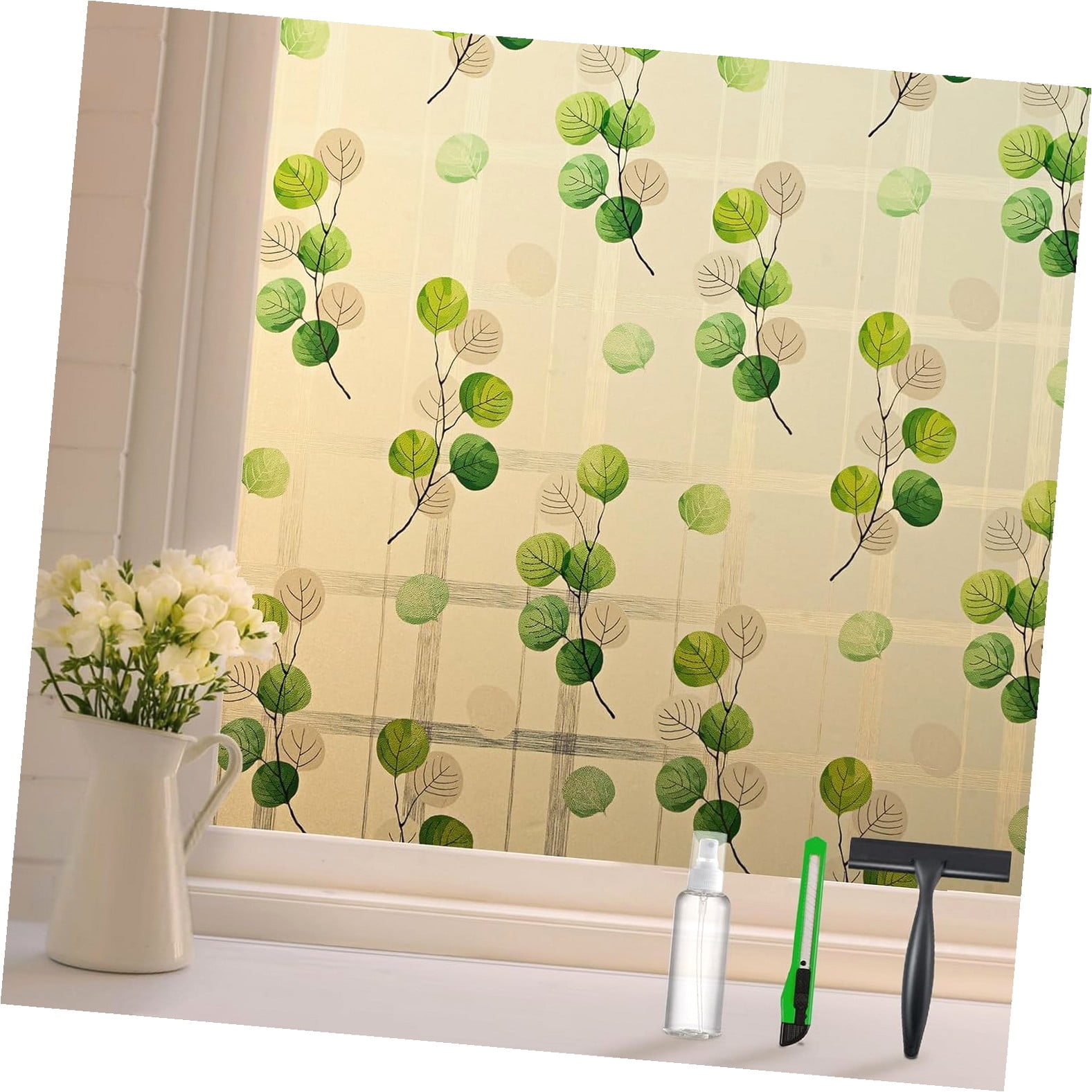 Highcool Eucalyptus Leaves Window Film with Installation Kit, INS Style ...