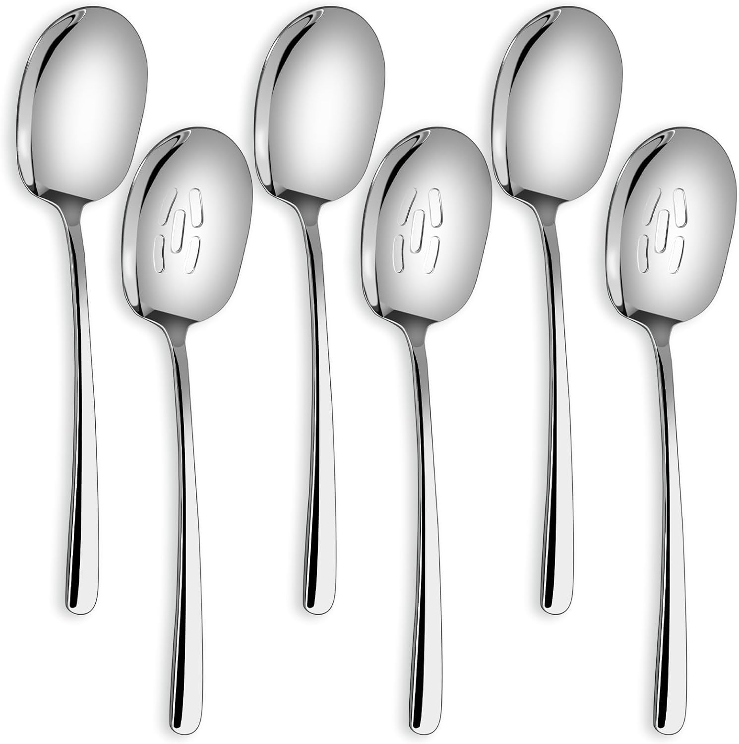 Highcool Extra Large Serving Spoons for Buffet, 12 Inch Steel Serving ...