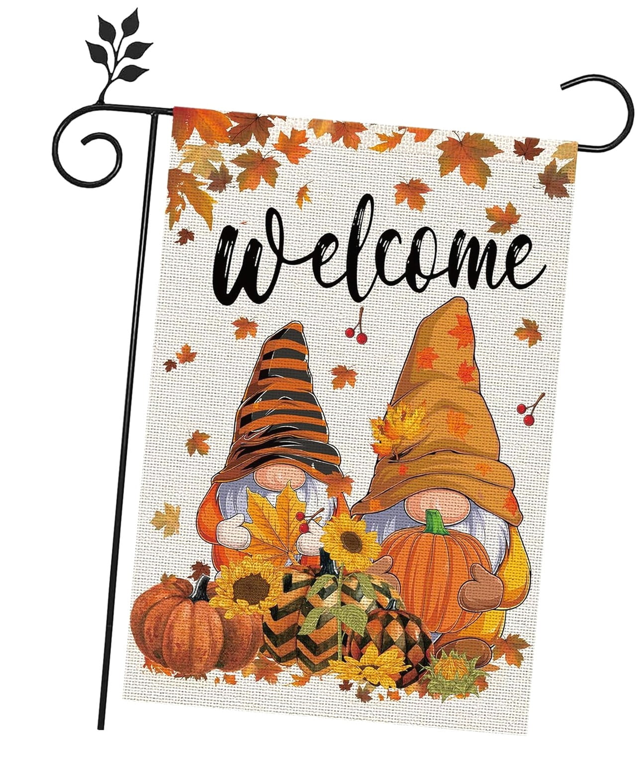 Highcool Fall Yard Autumn Pumpkins Maple Leaves Sunflower Vertical ...