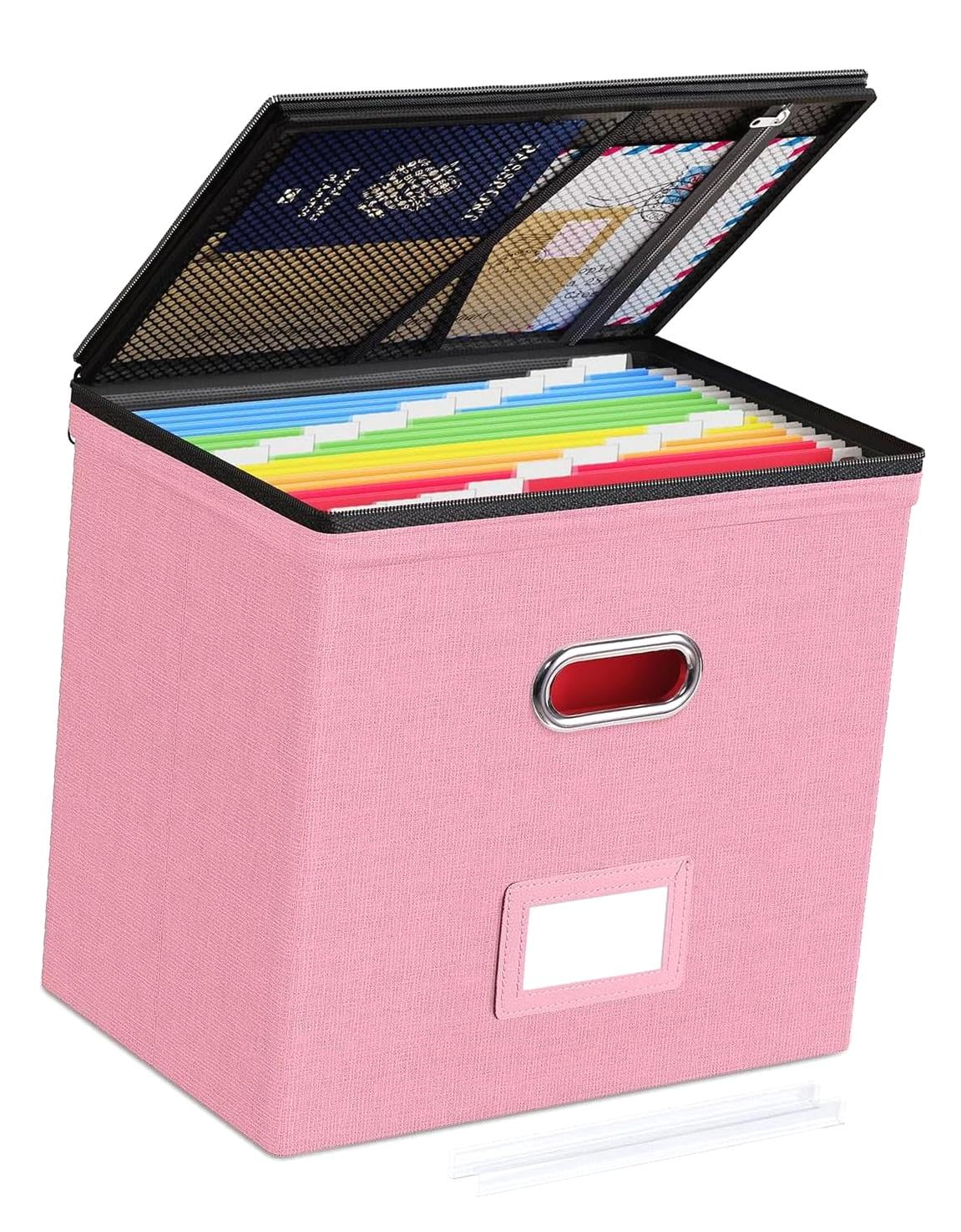 Highcool File Organizing Boxes with Top, Mesh Pocket Document for ...