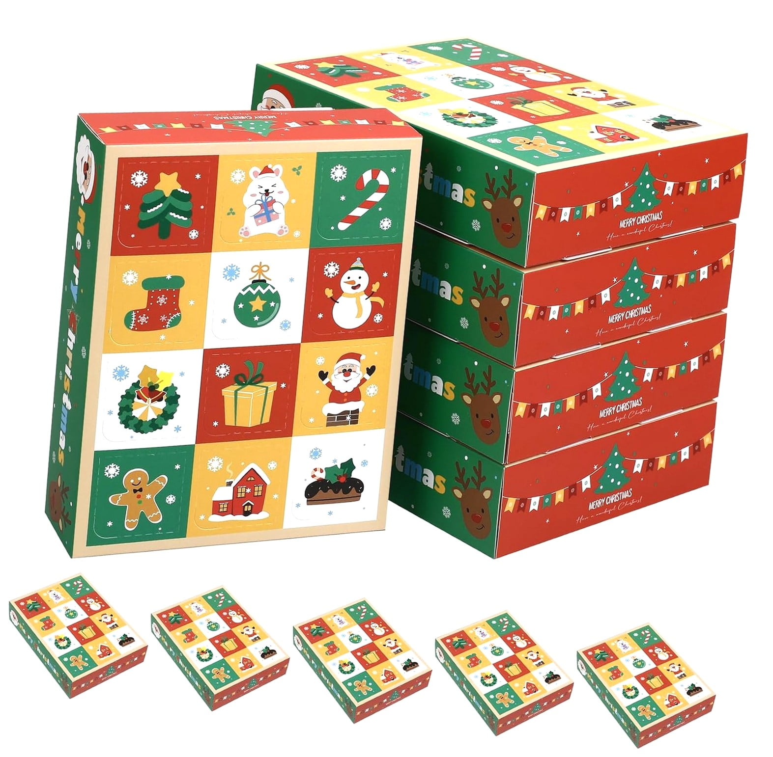 Highcool Fillable Advent Calendar Boxes, 10Pcs Empty Christmas Advent ...