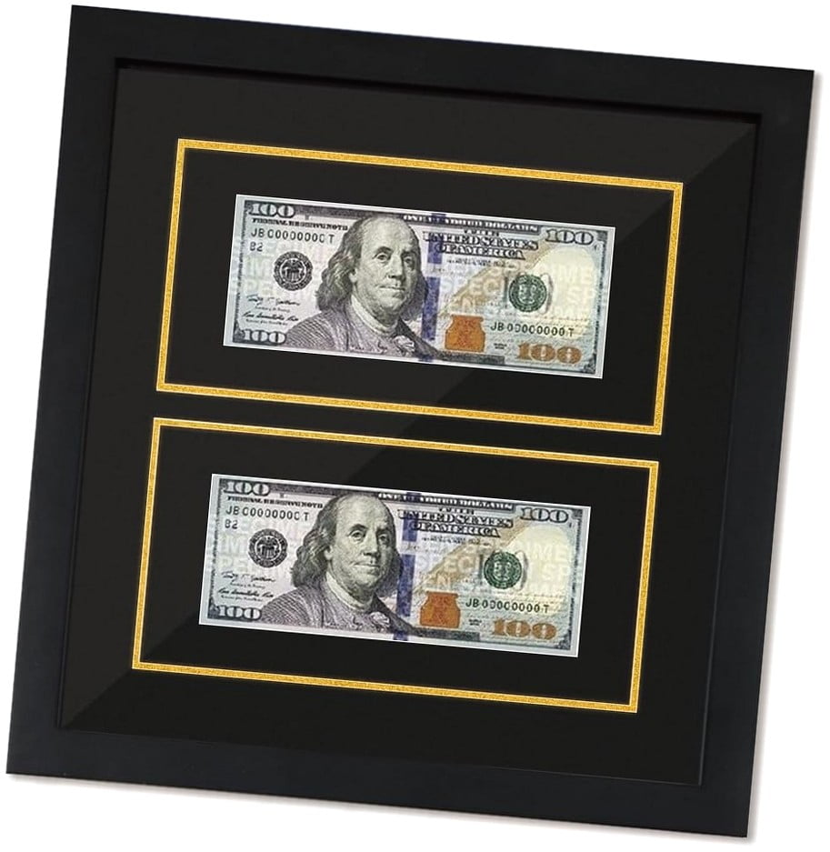 Highcool First Dollar Bill Frame with Mat, Desktop Easel Stand Wall ...