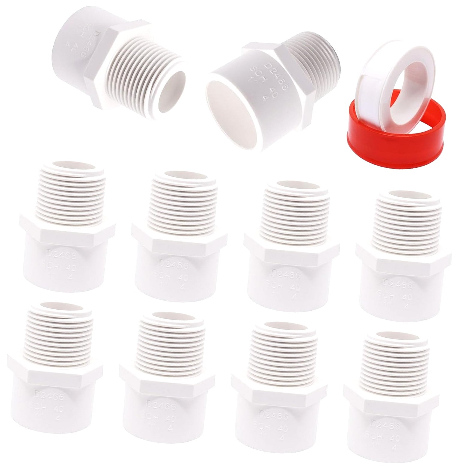 Highcool Fittings, 1" NPT Male Thread Pipe Connector SCH40, (NPT Female ...