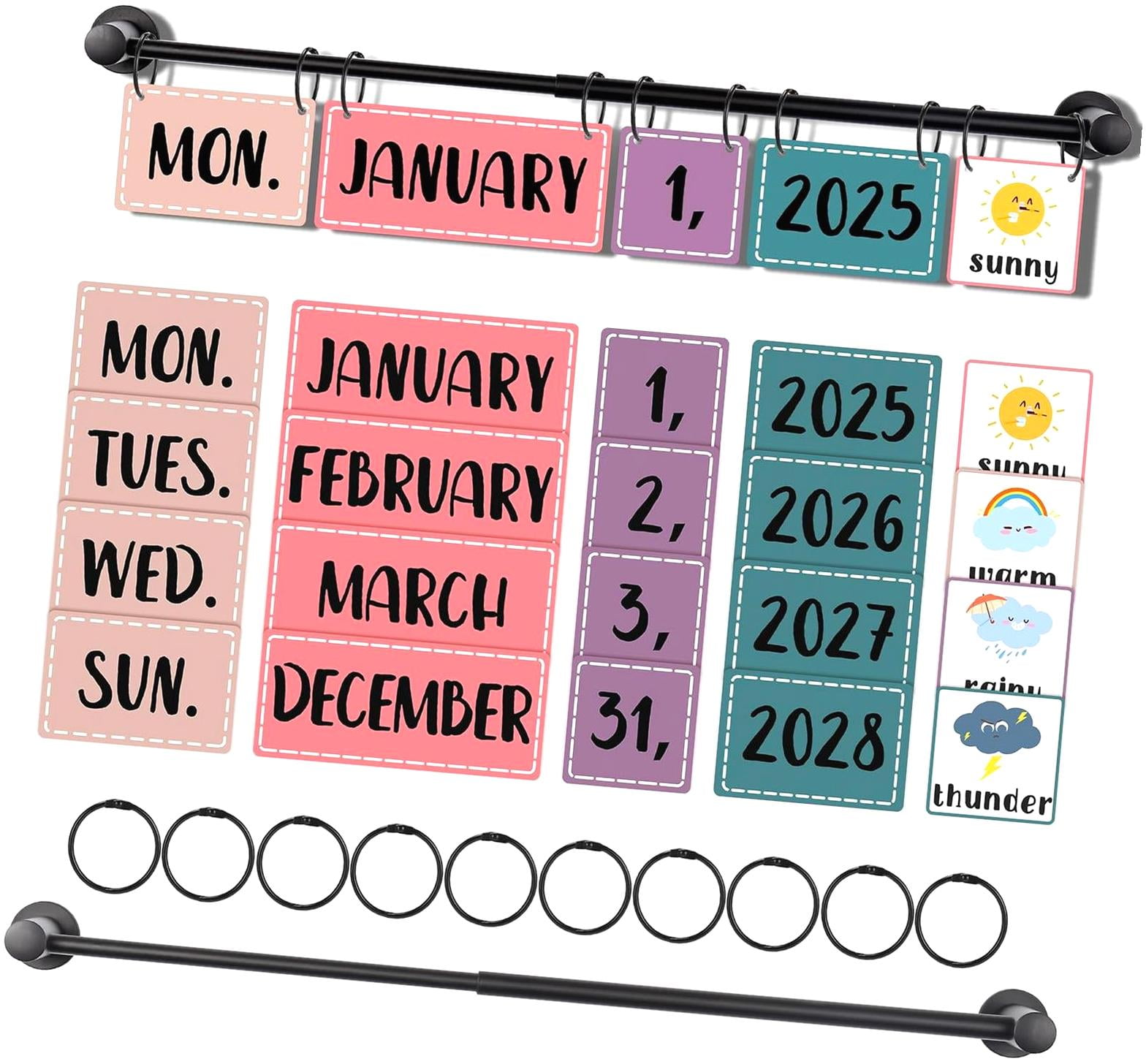Highcool Flip Calendar Bulletin Board Set with Holder, Magnetic ...