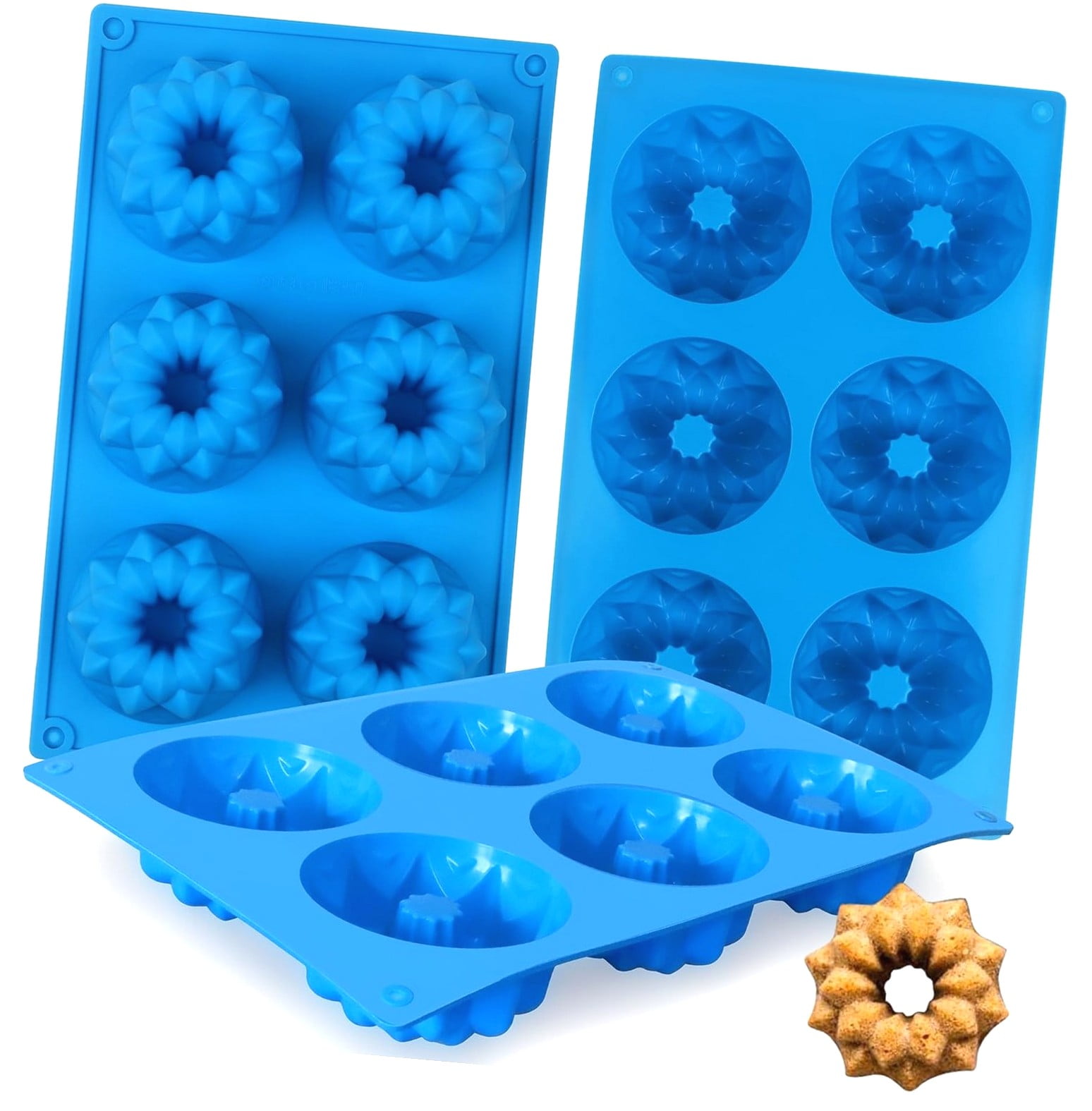 Highcool Fluted Tube Cake Pan, 6-Cavity Heritage Fluted Tube Cake for ...