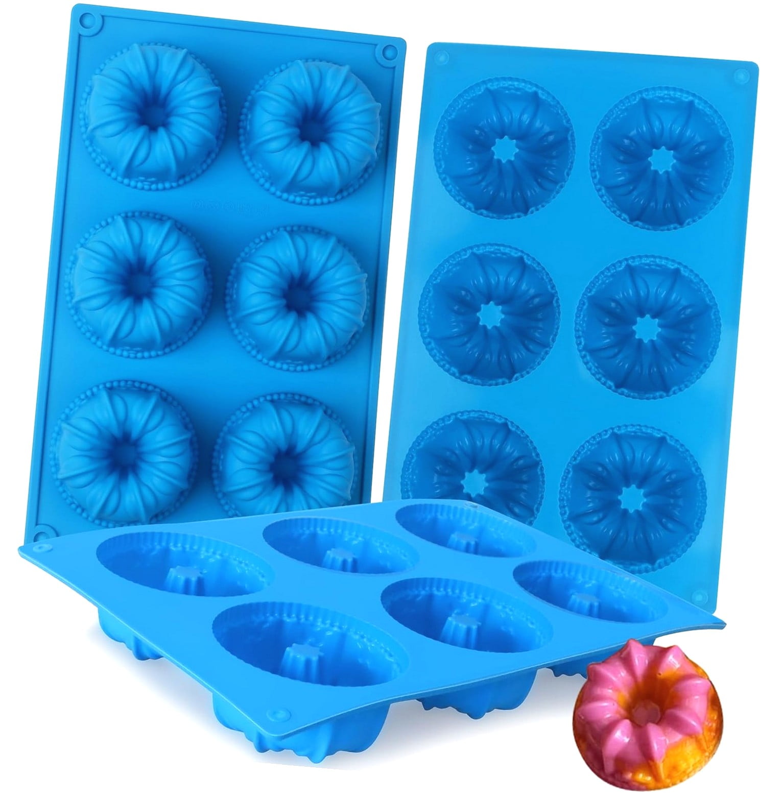 Highcool Fluted Tube Cake Pan, 6-Cavity Heritage Fluted Tube Cake for ...