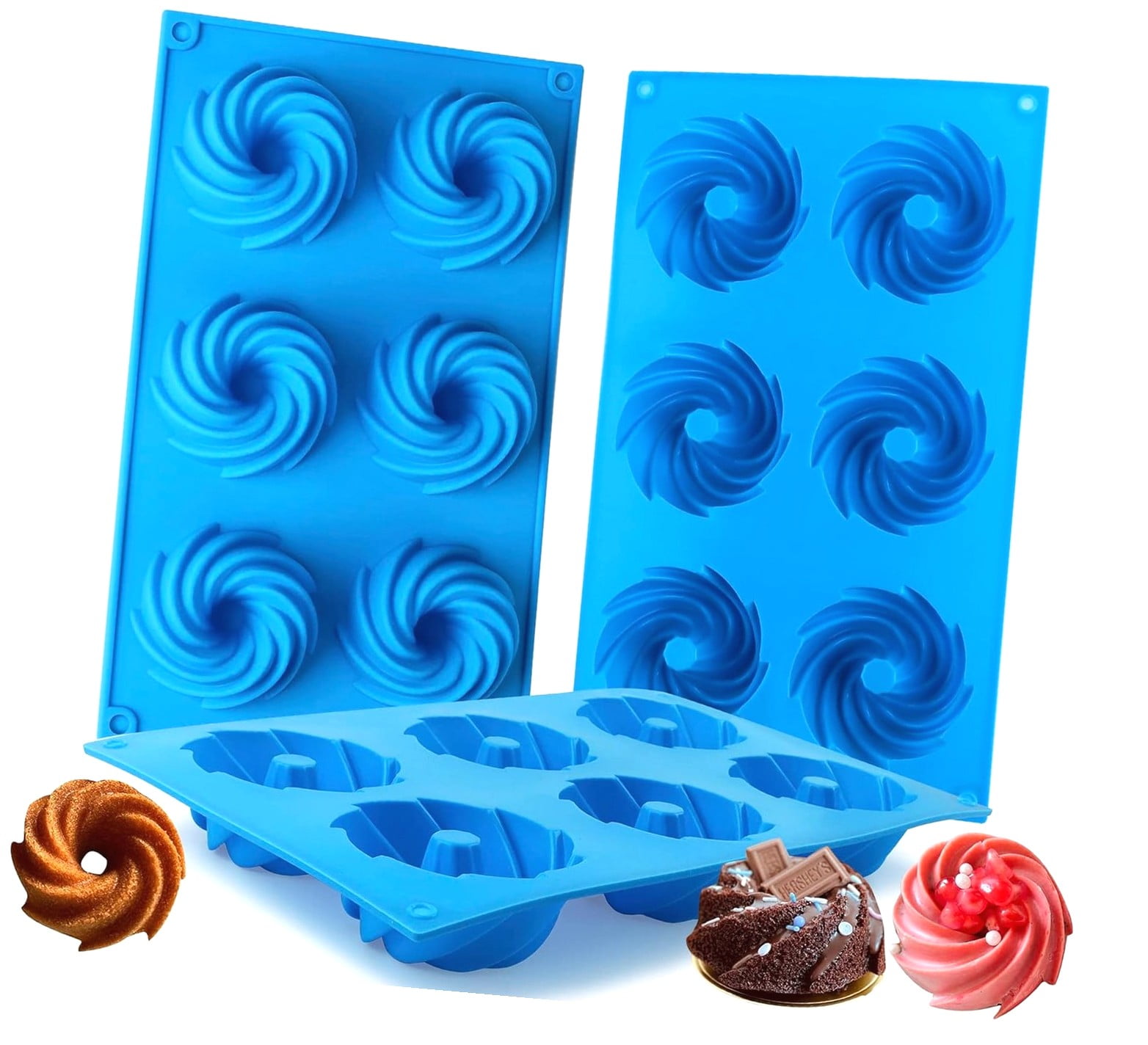 Highcool Fluted Tube Cake Pan, 6-Cavity Heritage Fluted Tube Cake for ...
