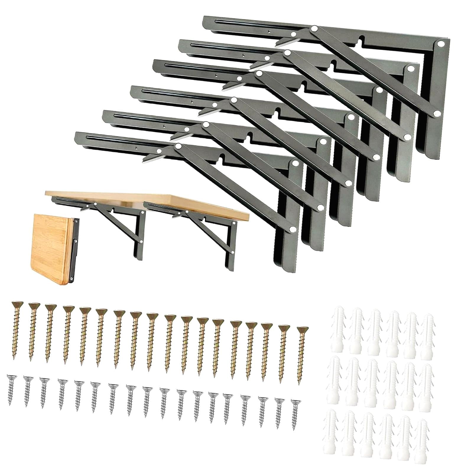 Highcool Folding Brackets, Wall-Mounted, Metal Hinges for Adjustable ...