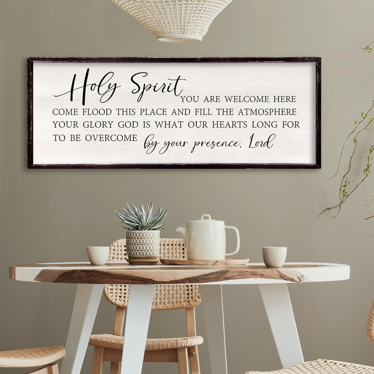 Highcool Fouteou Holy Spirit You are Welcome Here Wall Decor 32"×12 ...