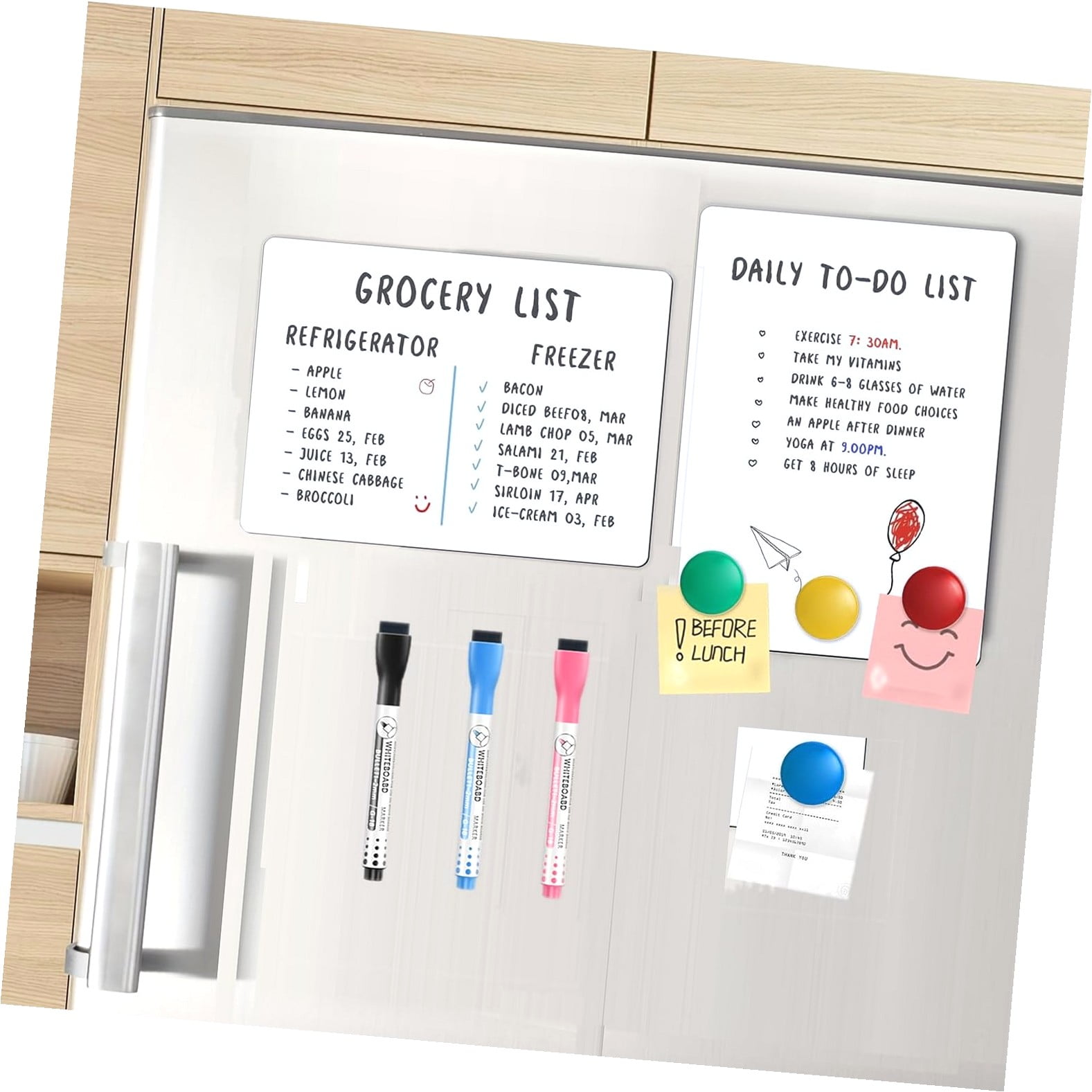 Highcool Fridge Whiteboard Set: Whiteboard (12X8"), Magnets, Markers ...