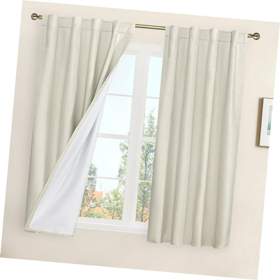 Highcool Full Window Linen Curtains for Bedroom, 54 Inches Thermal ...