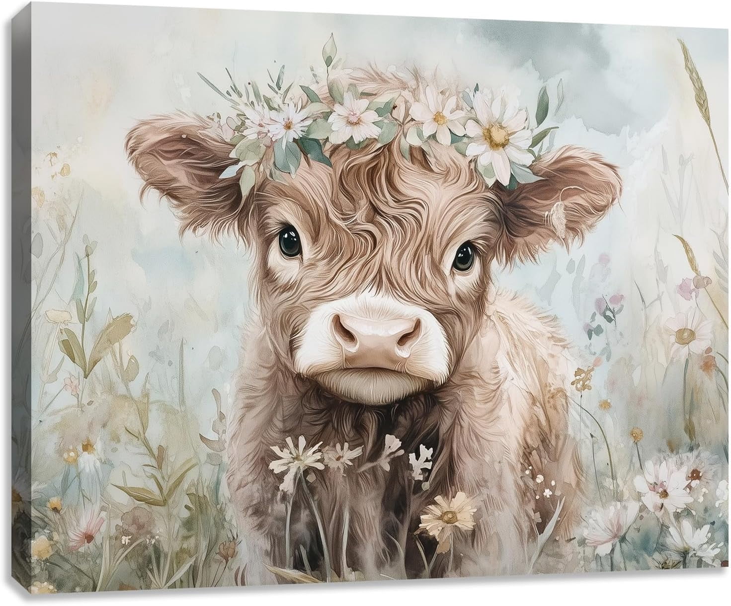 Highcool Funny Canvas Wall Cattle Picture Painting Wall Decor Animals ...