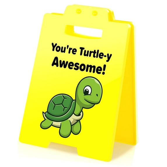 Highcool Funny Office Desk Sign You' Turtle-y Awesome, Small Gag ...