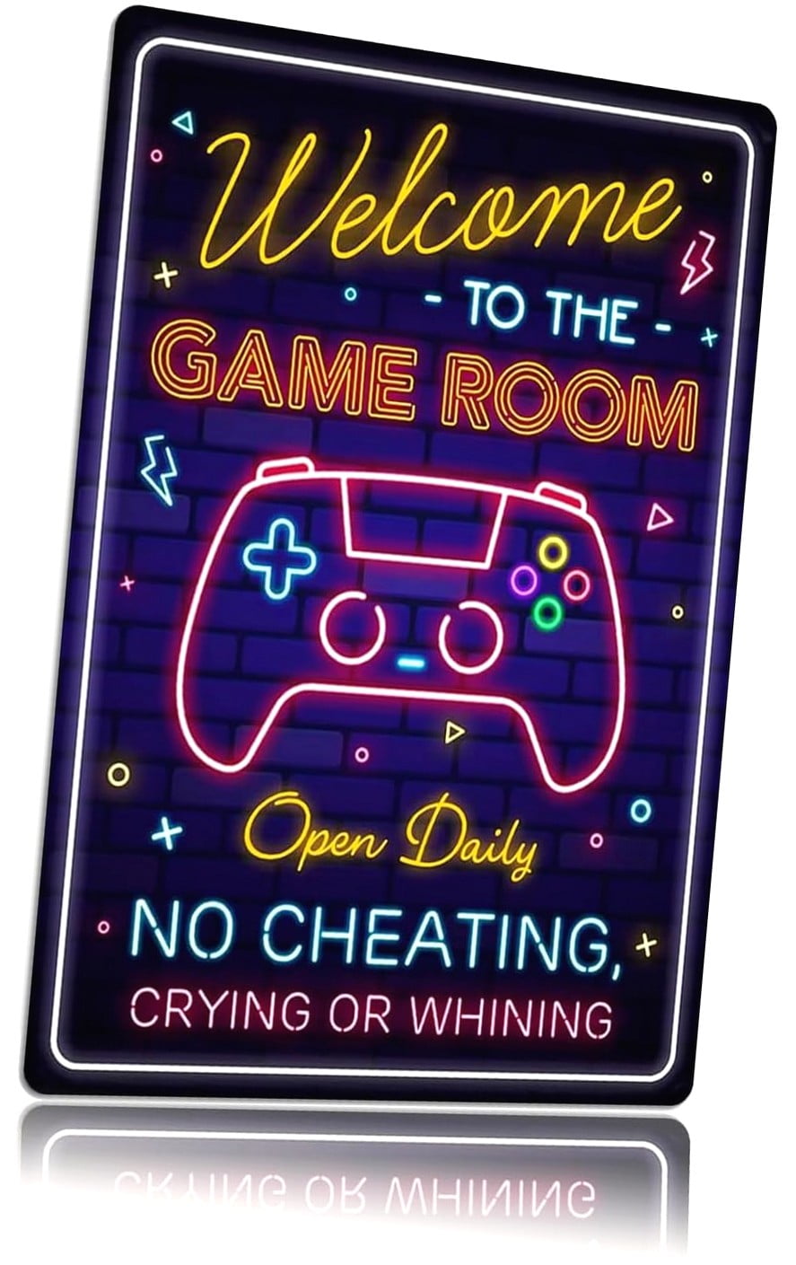 Highcool Gaming Room Metal Sign Gamer Wall Decoration For Boys Room ...