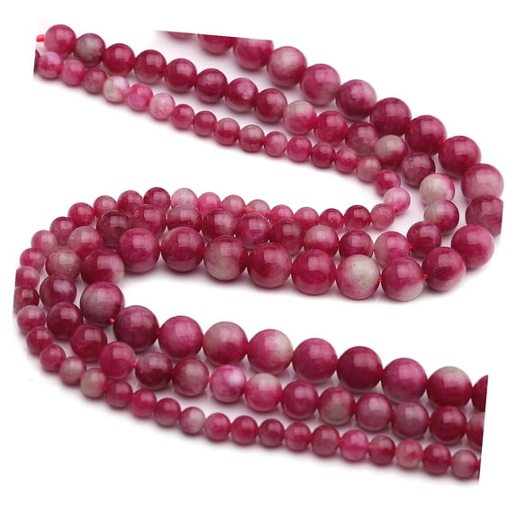 Highcool Gemstone Round Smooth Beads Stone Loose Beads for Bracelet ...