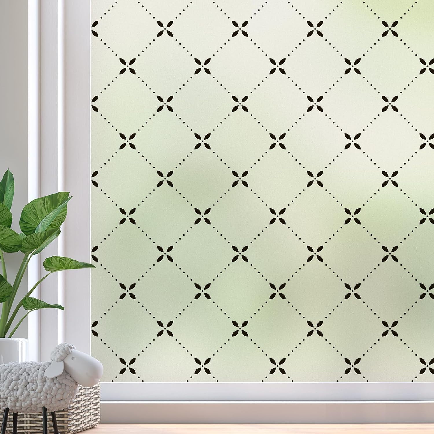 Highcool Geometric Window Film Bathroom Window Privacy Film Frosted ...