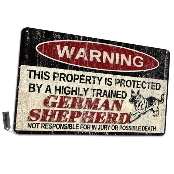 Highcool German Shepherd Metal Sign This Property is Protected by ...
