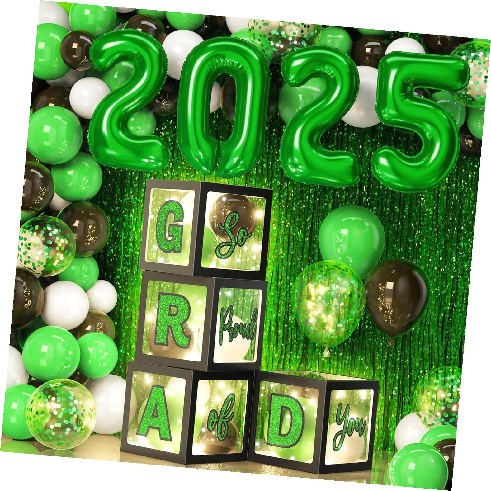 Highcool Graduation Party Decoration Class of 2025, 86PCS Green & Black ...