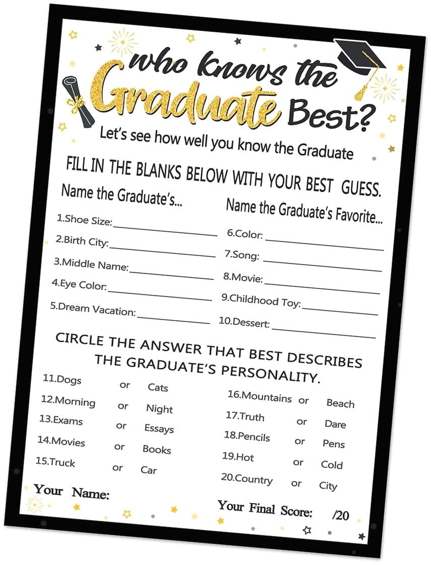 Highcool Graduation Trivia - 2024 Graduation Party Supplies and ...