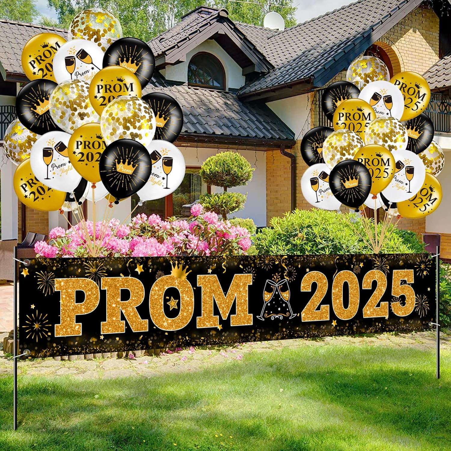 Highcool Graduation m Banner Decorations for Party 2025, Bla and Gold m ...