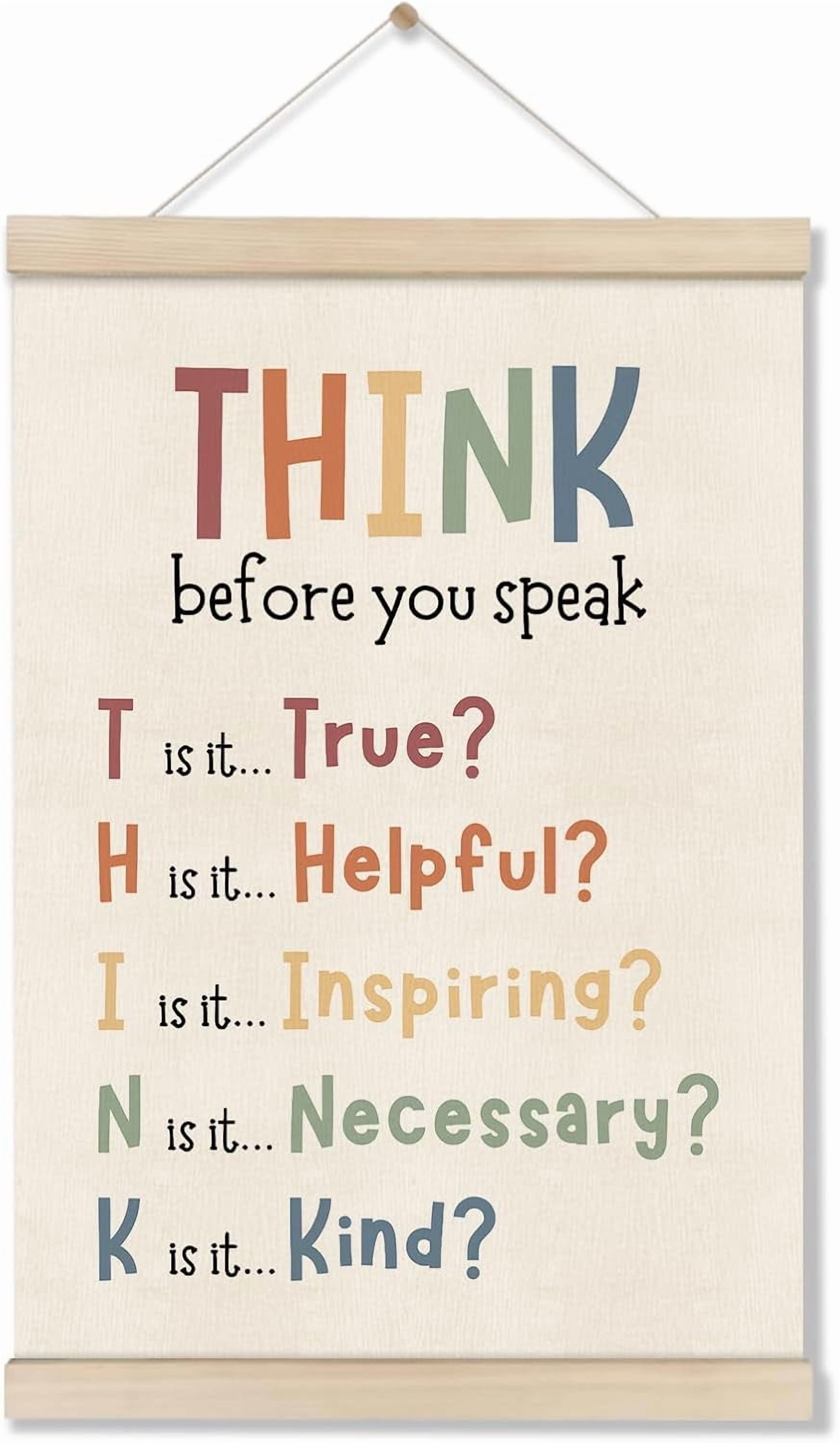 Highcool Growth Mindset Poster Hanger Frame, Think Before You Speak ...