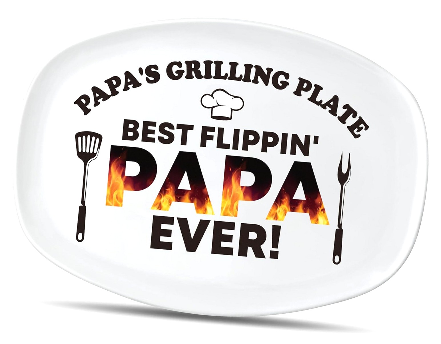 Highcool HORSE Papa Melamine Grill Platter Papa Plate, White Oval ...