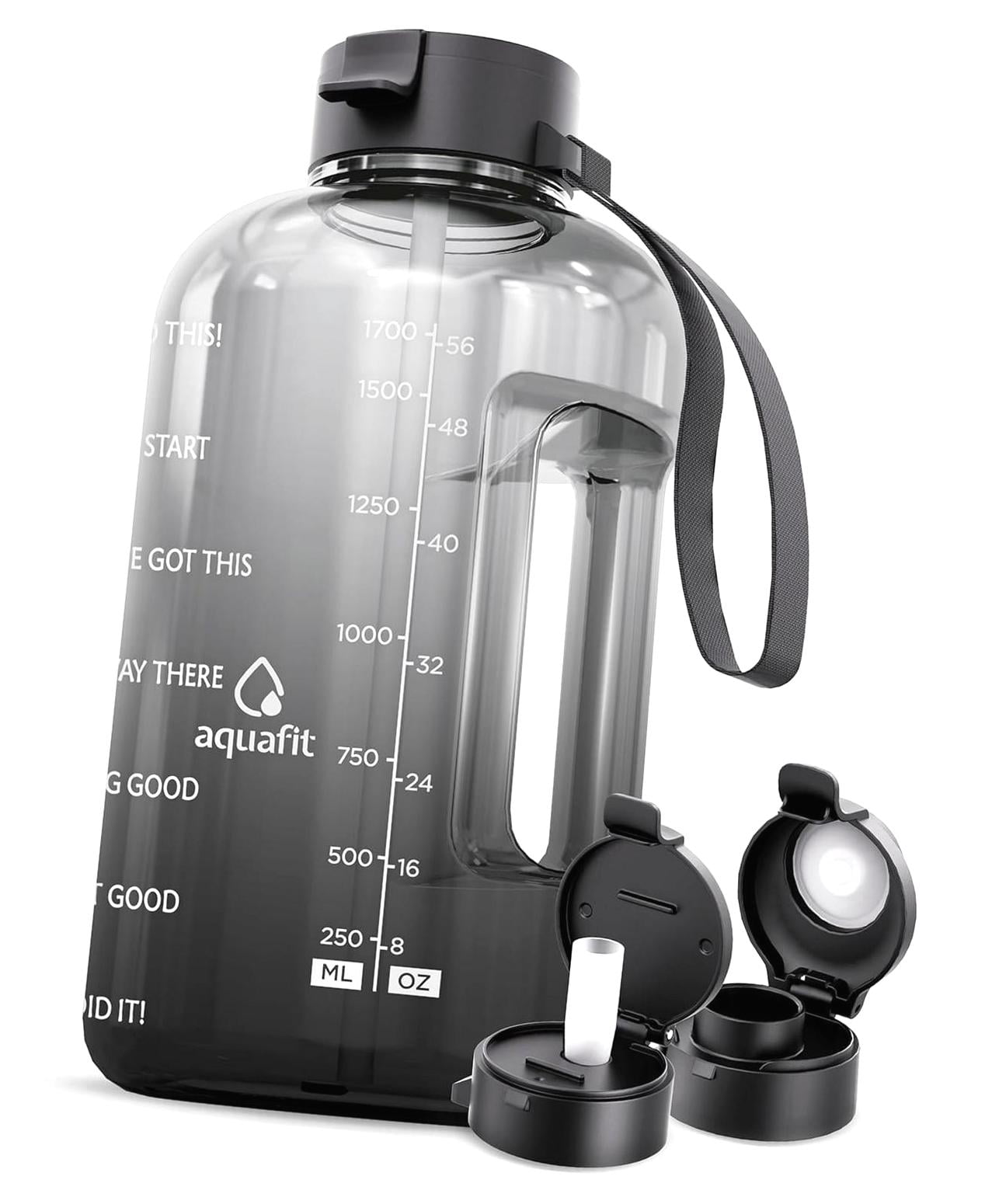 Highcool Half Gallon Hydration Bottle with Time Guide - Includes Straw ...