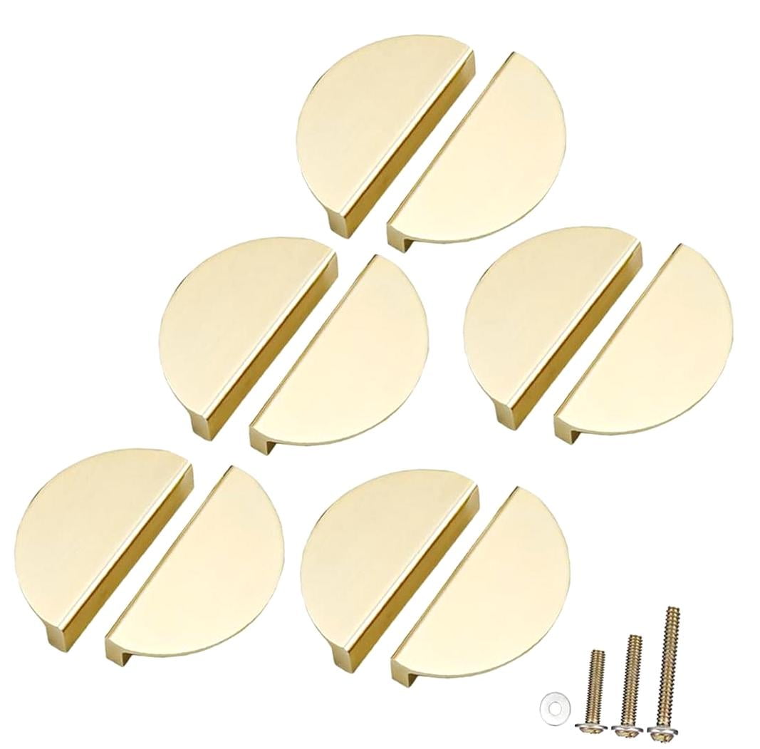 Highcool Half Moon Cabinet Pulls Handles,10 Pack 2.52" Hole Spacing ...