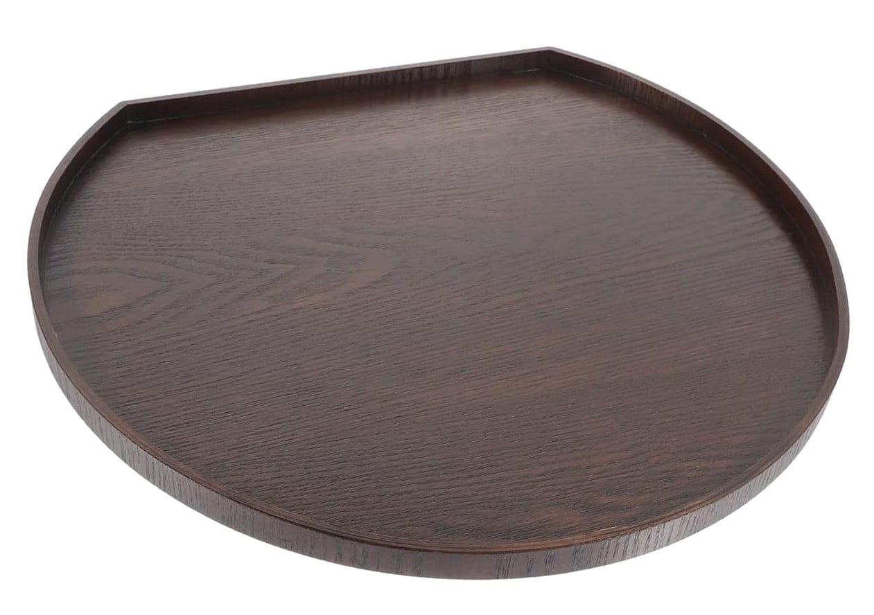 Highcool Half Moon Wooden Tray, Brown Semi-Circular Snack Dish ...