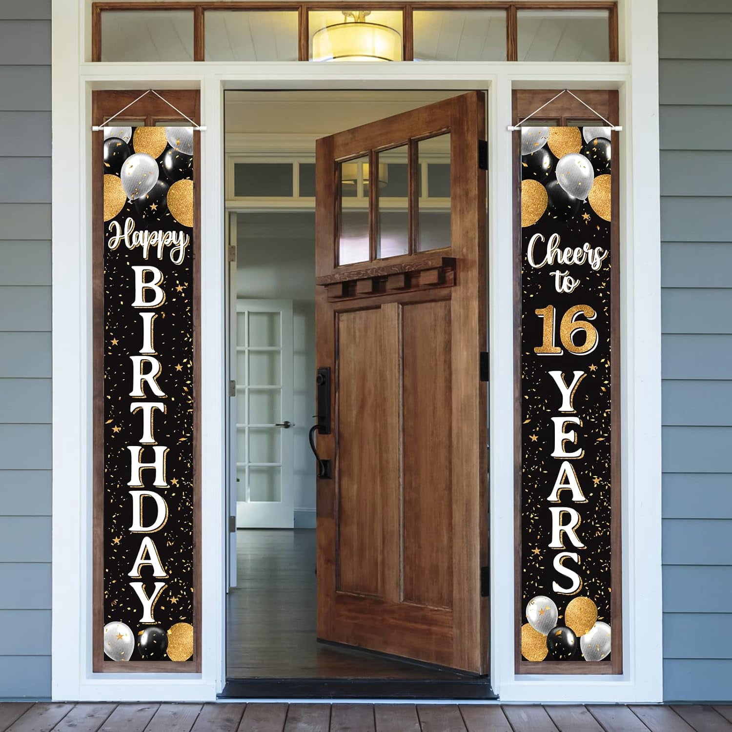 Highcool Happy 16th Birthday Door Sign Banner Cheers to Sixteen Years ...