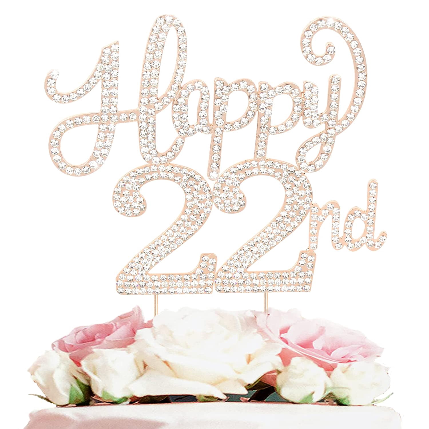 Highcool Happy 22nd Birthday Decorations, 22nd Birthday Rhinestone Cake ...