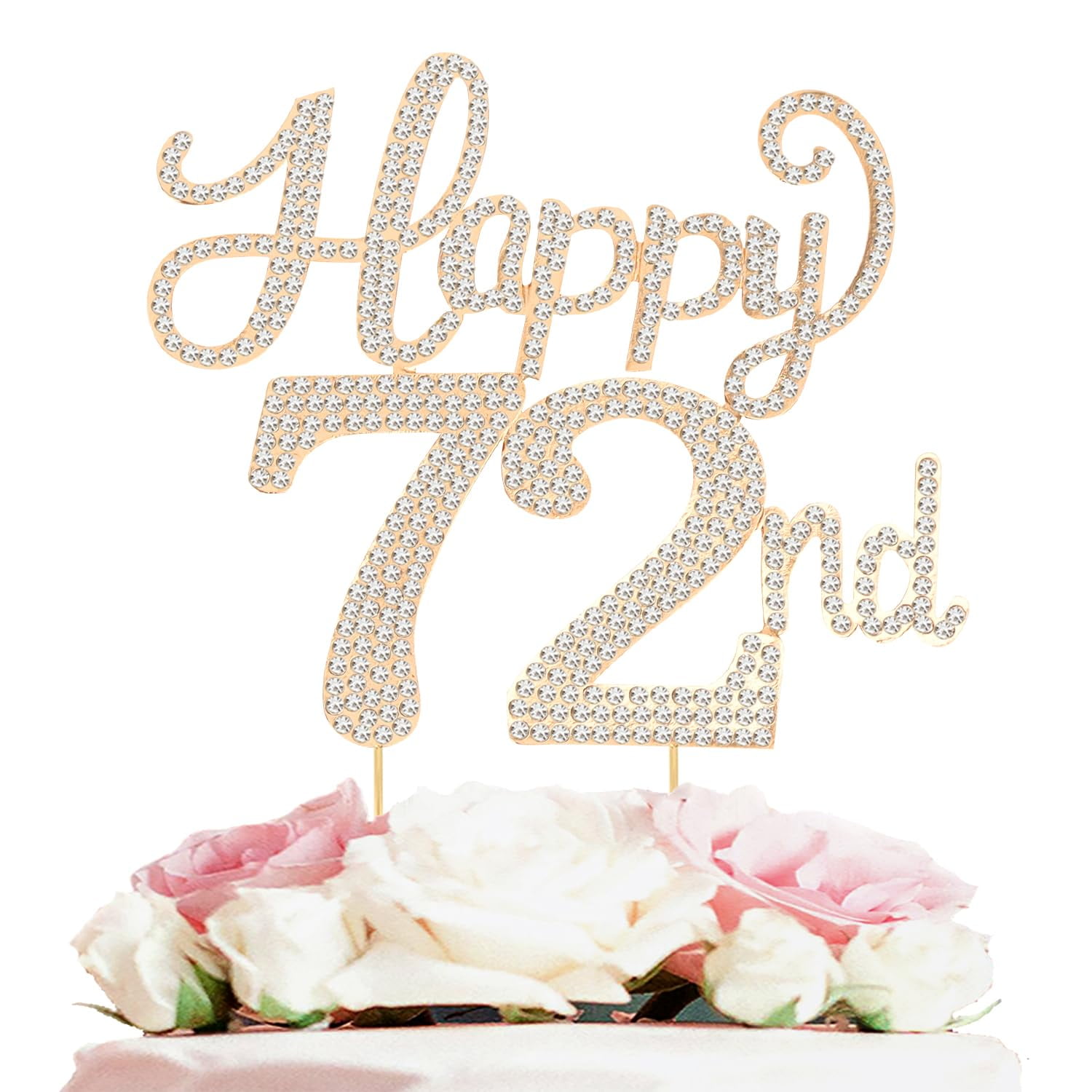 Highcool Happy 72nd Birthday Decorations, 72nd Birthday Rhinestone Cake ...