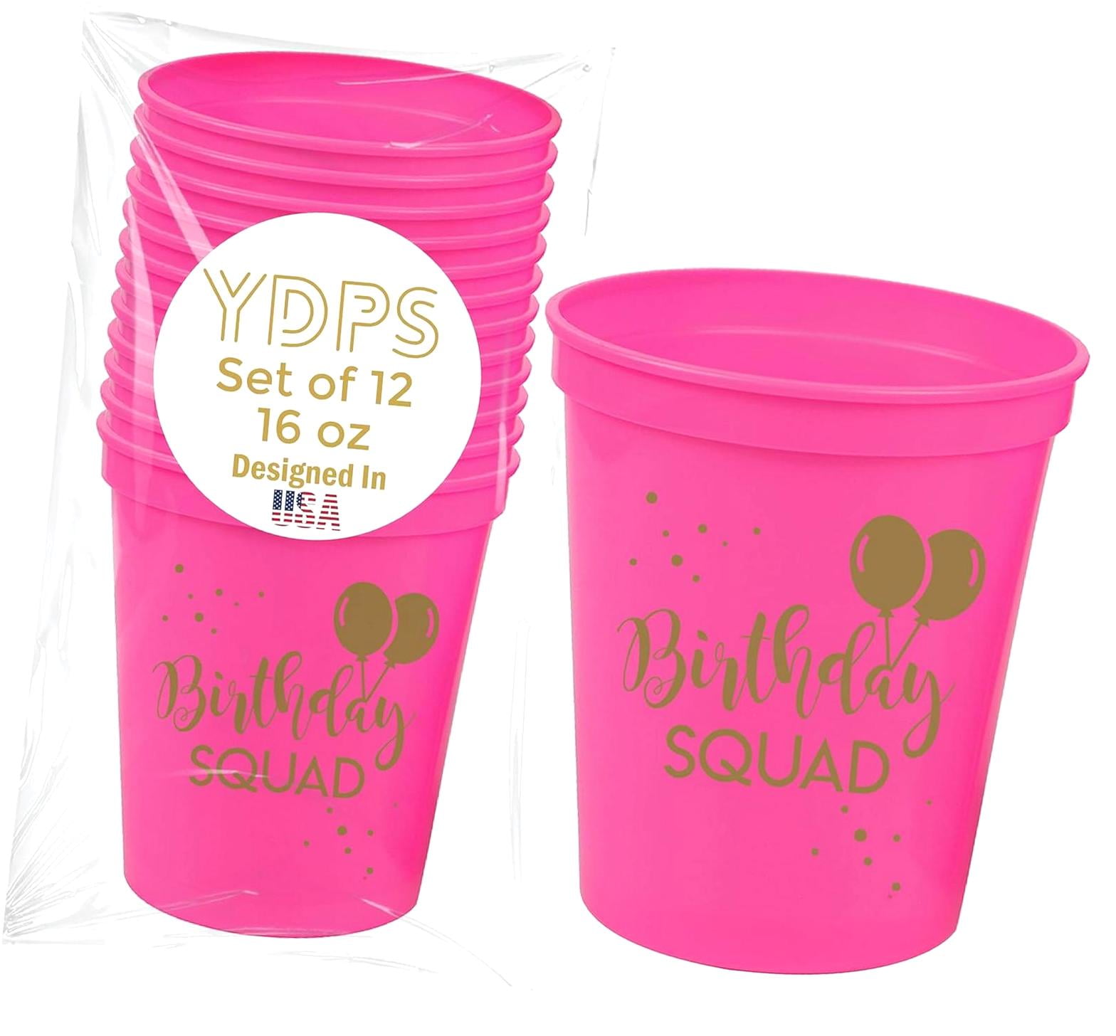 Highcool Happy Birthday Squad Cups, Pack of 12-16oz Cups, Birthday ...