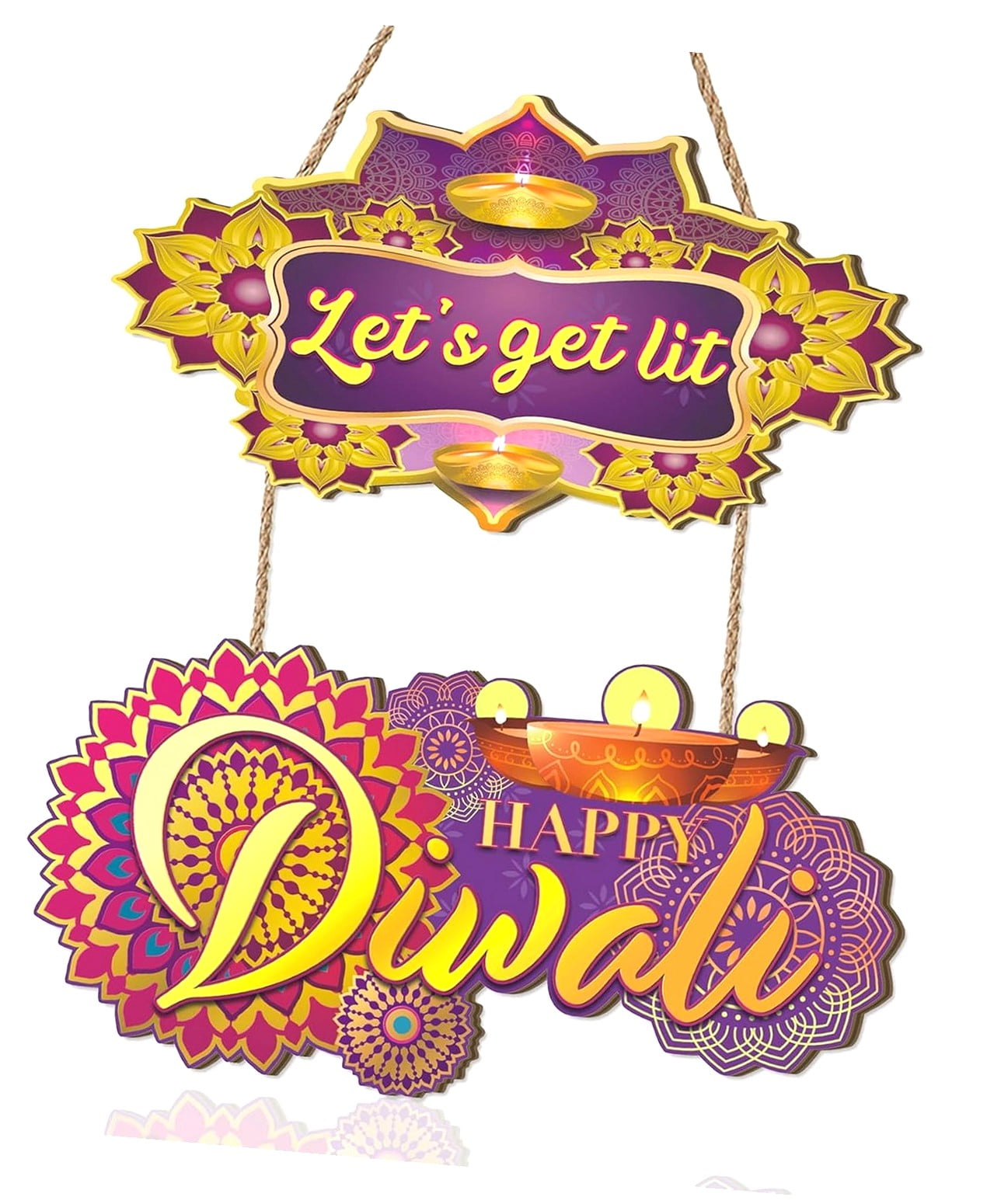 Highcool Happy Diwali Sign, Diwali Door Decoration, Diyas Rangoli ...