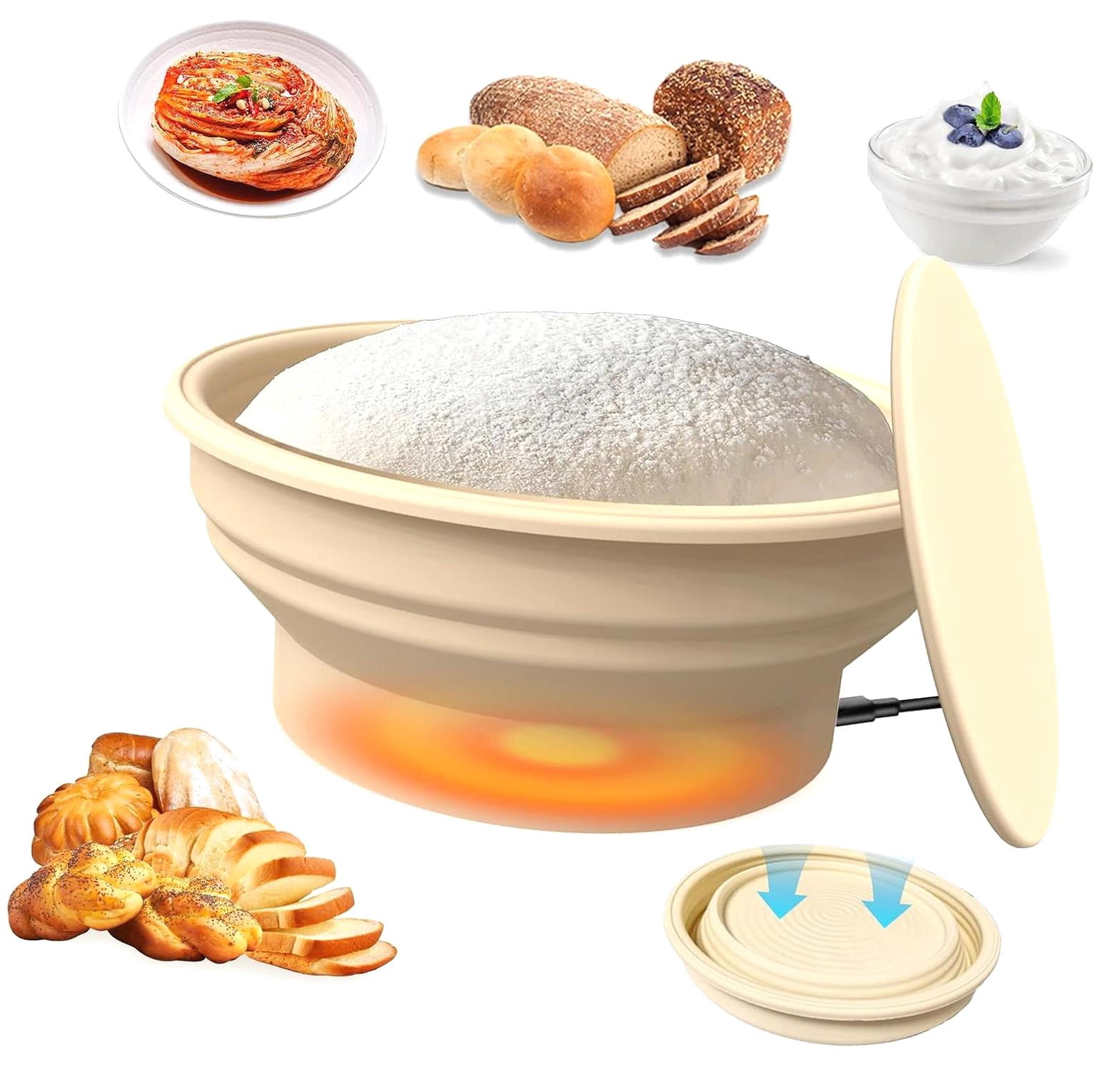 Highcool Heating Sourdough Bread Baking Supplies, Bread Proofer with 4 ...