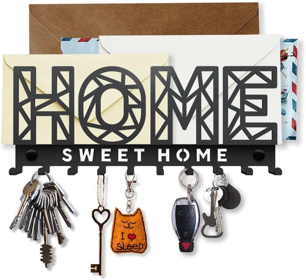 Highcool Home Sweet Home Key Rack with Shelf Wall Mounted Metal Key ...