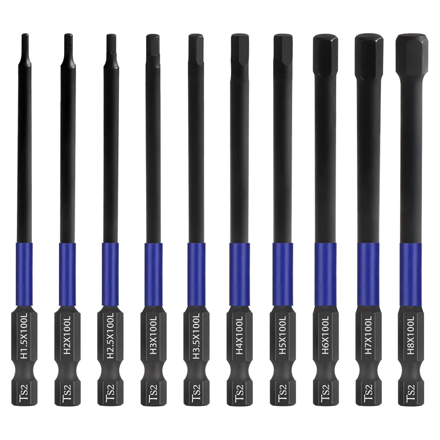 Highcool Impact Hex Head Allen Wren Drill Bit Set 10 Pcs - Metr, TS2 Steel Hex Bits Set, 1/4 ...