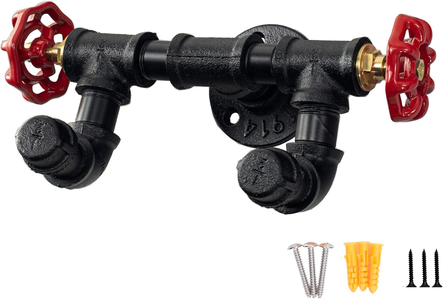 Highcool Industrial Pipe Robe Towel Rack Hooks - Rustic Iron Clothes ...