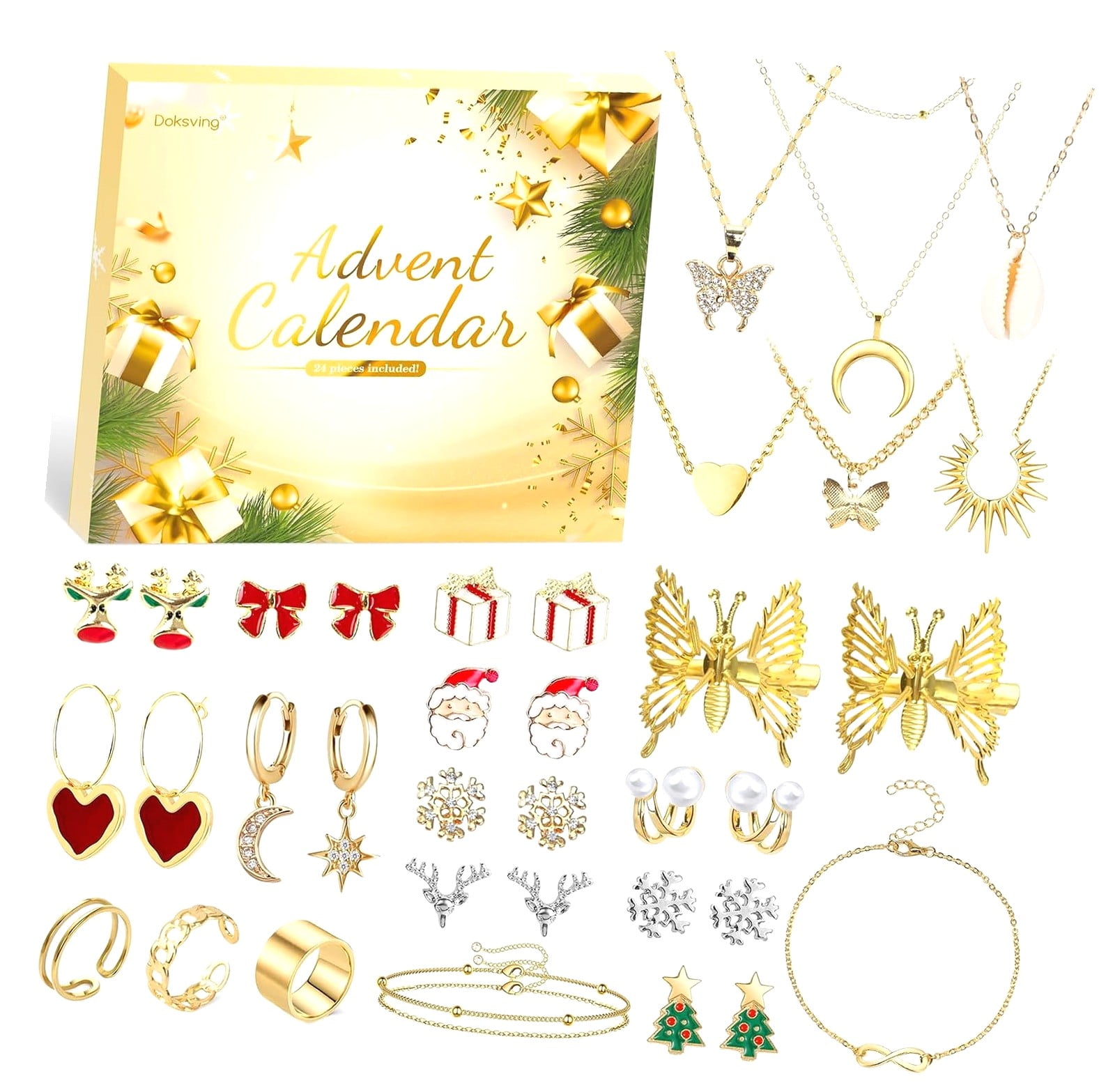 Highcool Jewelry Advent Calendar 2024, 24 Days Countdown Calendar for ...