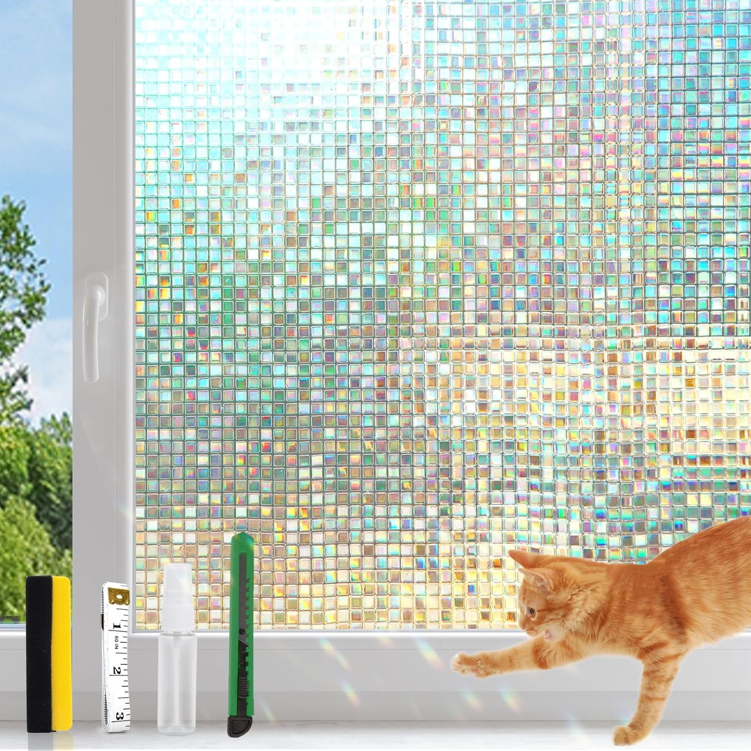 Highcool KESPEN Window Privacy Film, Cling Type, No Glue Self-Adhesive ...