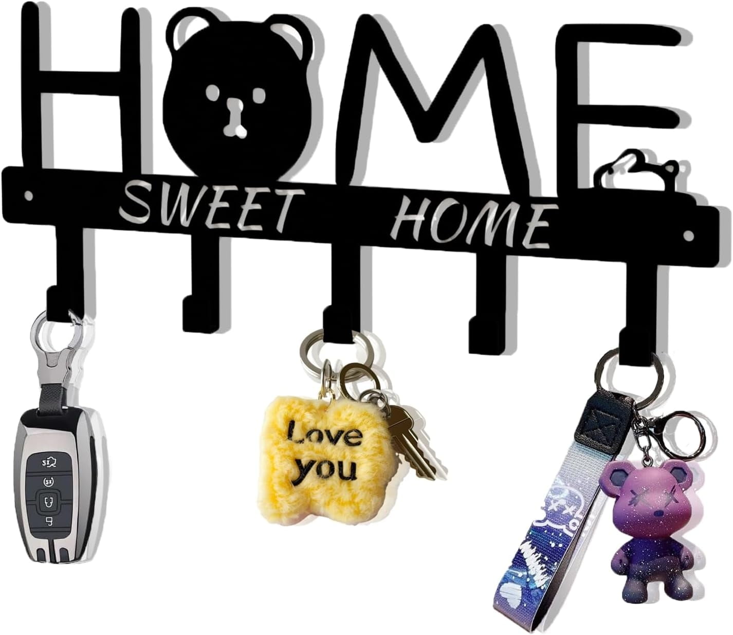 Highcool Key Holder Hanger Rack Wall Mounted, Decorative Key Hooks with ...