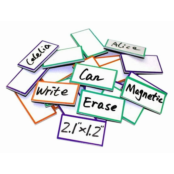 Highcool Labels 2.1" 1.2", 36 Pieces Magnets for Whiteboard, Blank Name ...
