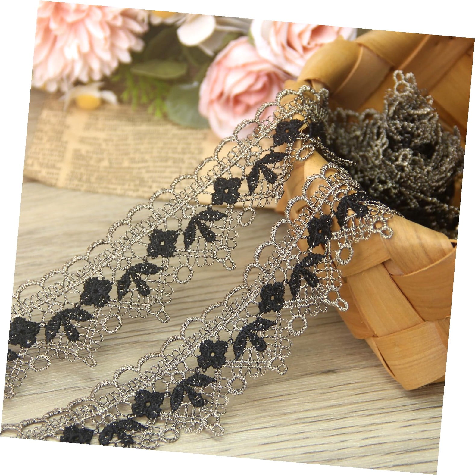Highcool Lace for Sewing, Lace Trims, Golden Lace for Borders, and ...