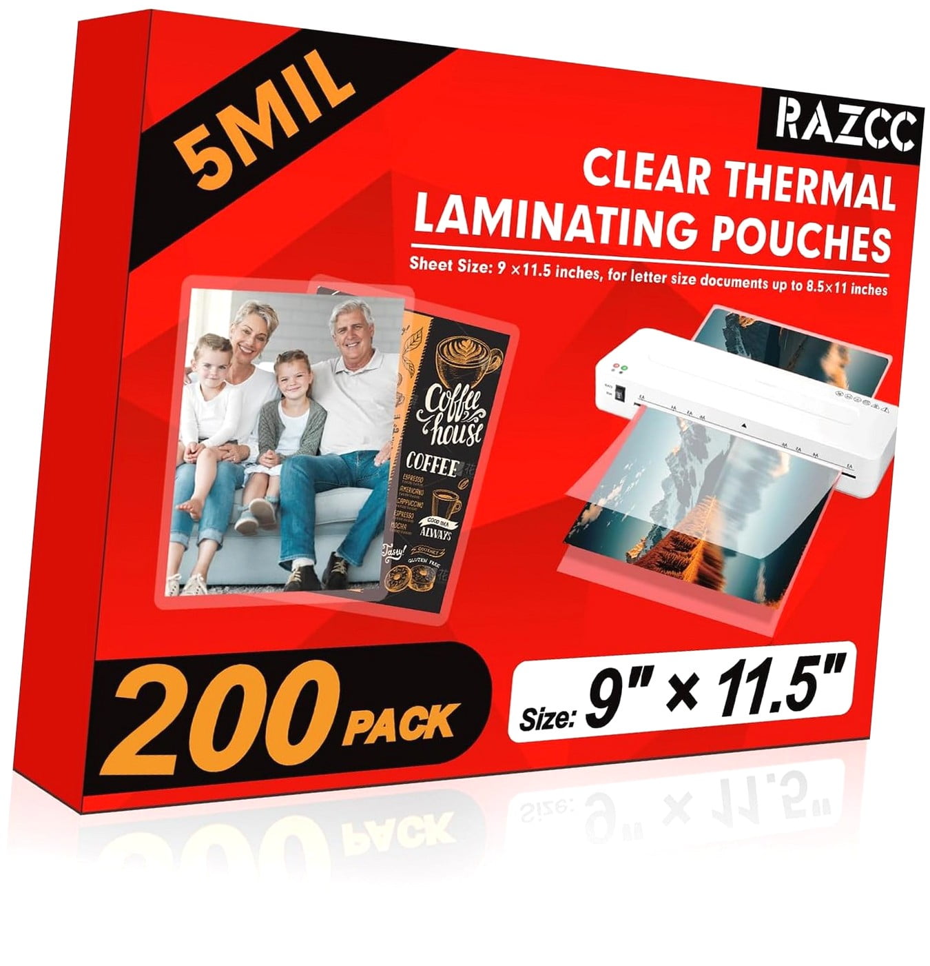 Highcool Laminating , 200 Pack Clear Thermal Laminating Plastic Paper ...