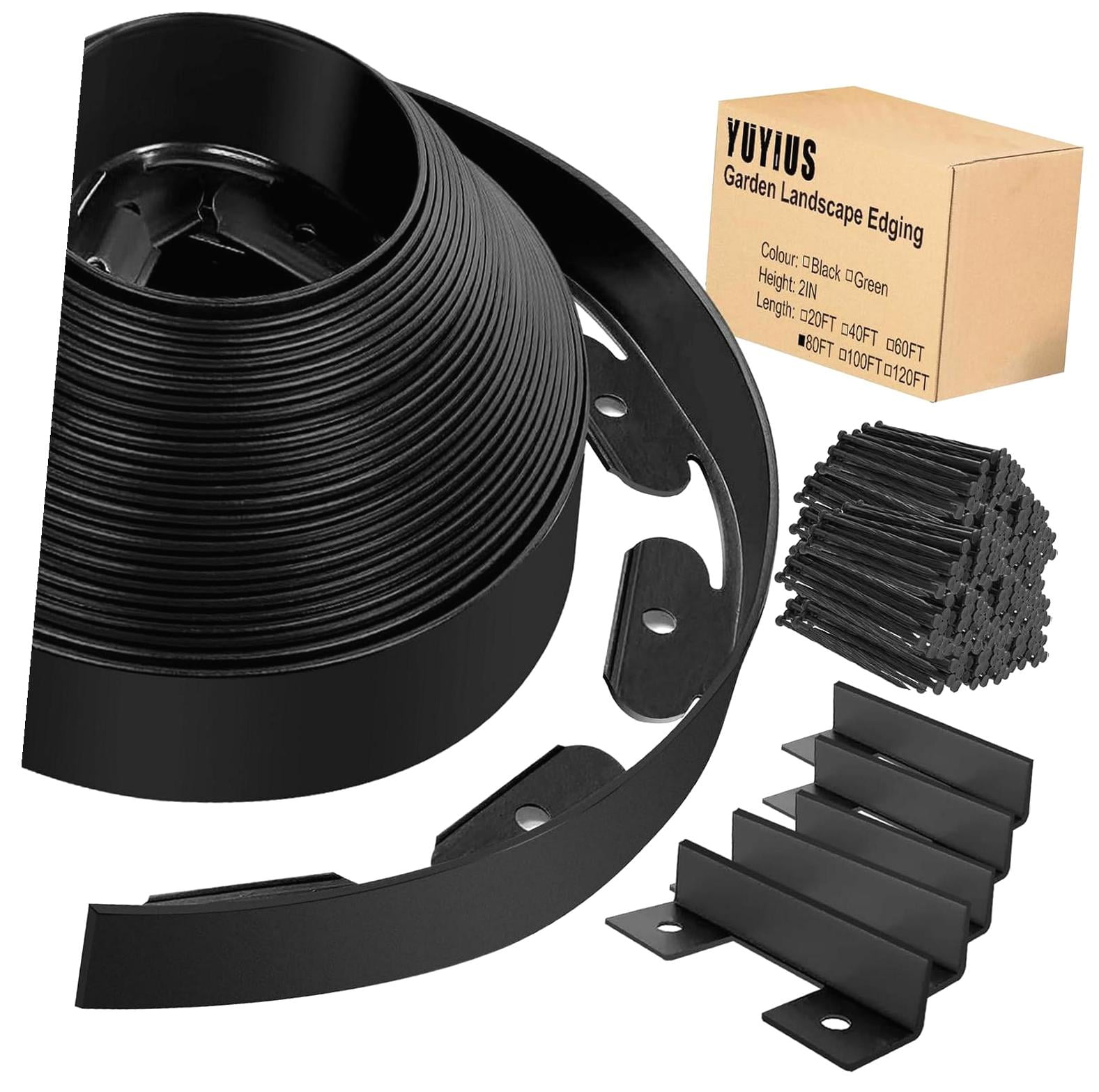 Highcool Landscape Edging - 80FT 2IN Tall with 120 Stakes, No Dig ...