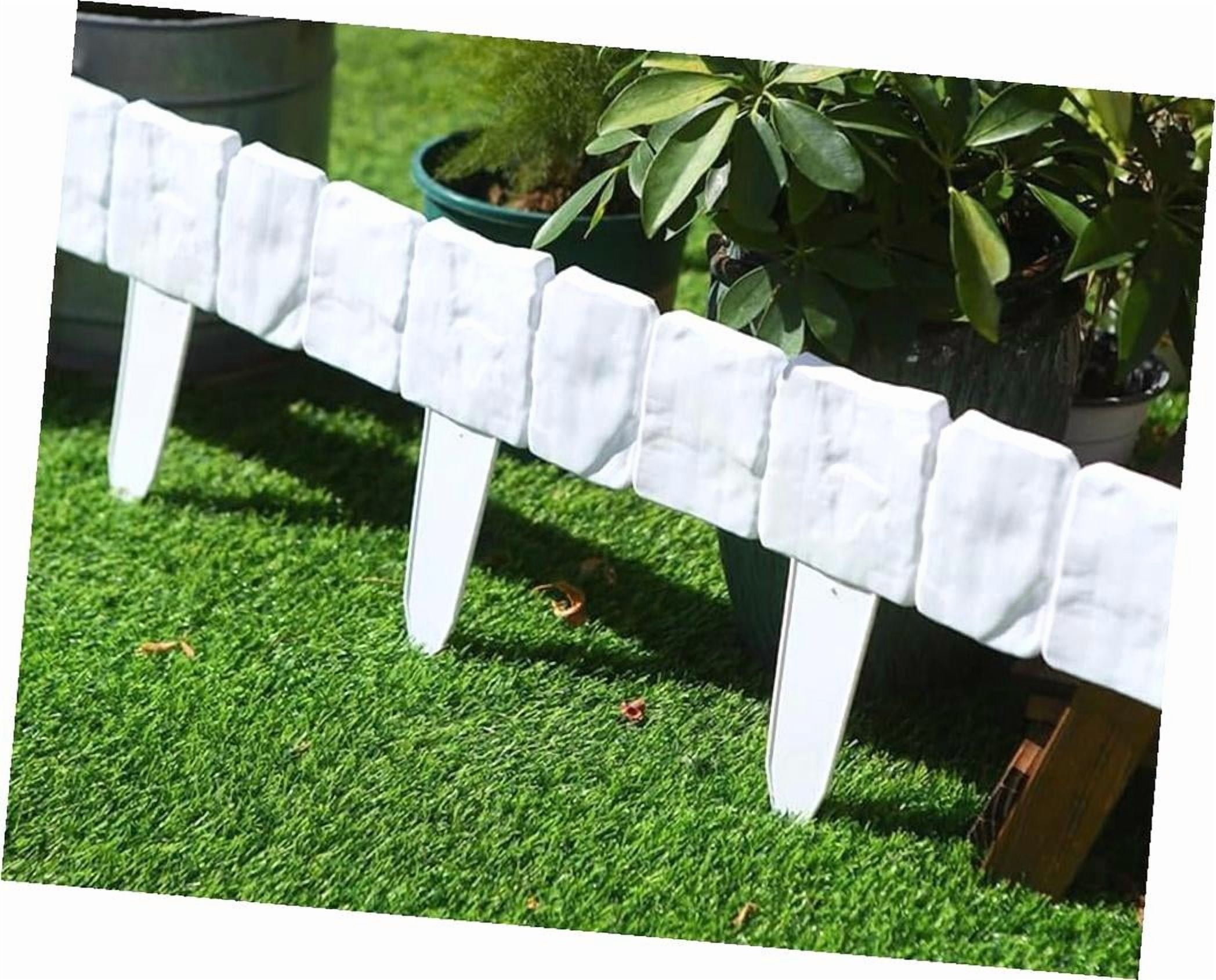 Highcool Landscape Garden Edging Border No Dig 20 pcs- Gray Stone ...