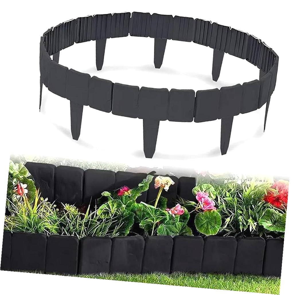 Highcool Landscape Garden Edging Border No Dig 20 pcs- Gray Stone ...