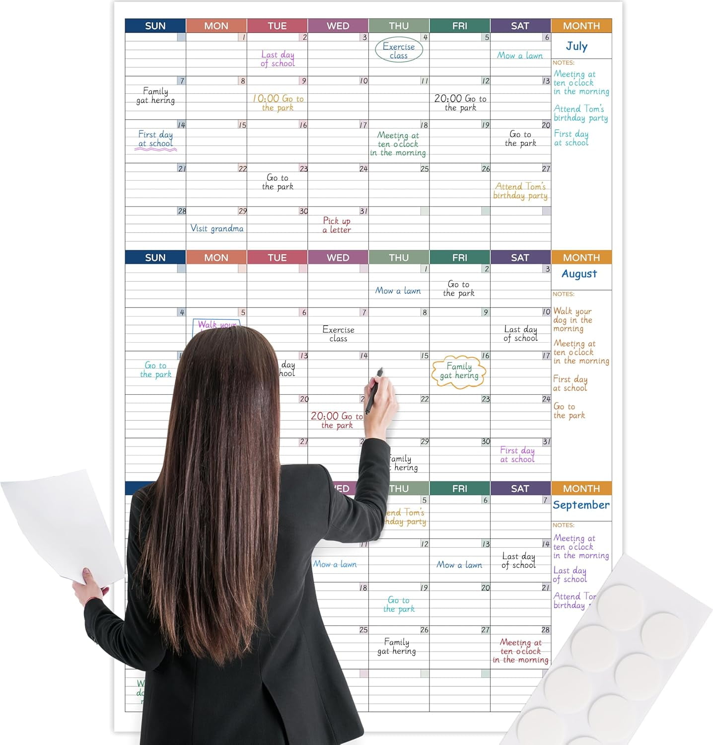Highcool Large Calendar for Wall – Undated 3 Month Calendar, 28" 40 ...