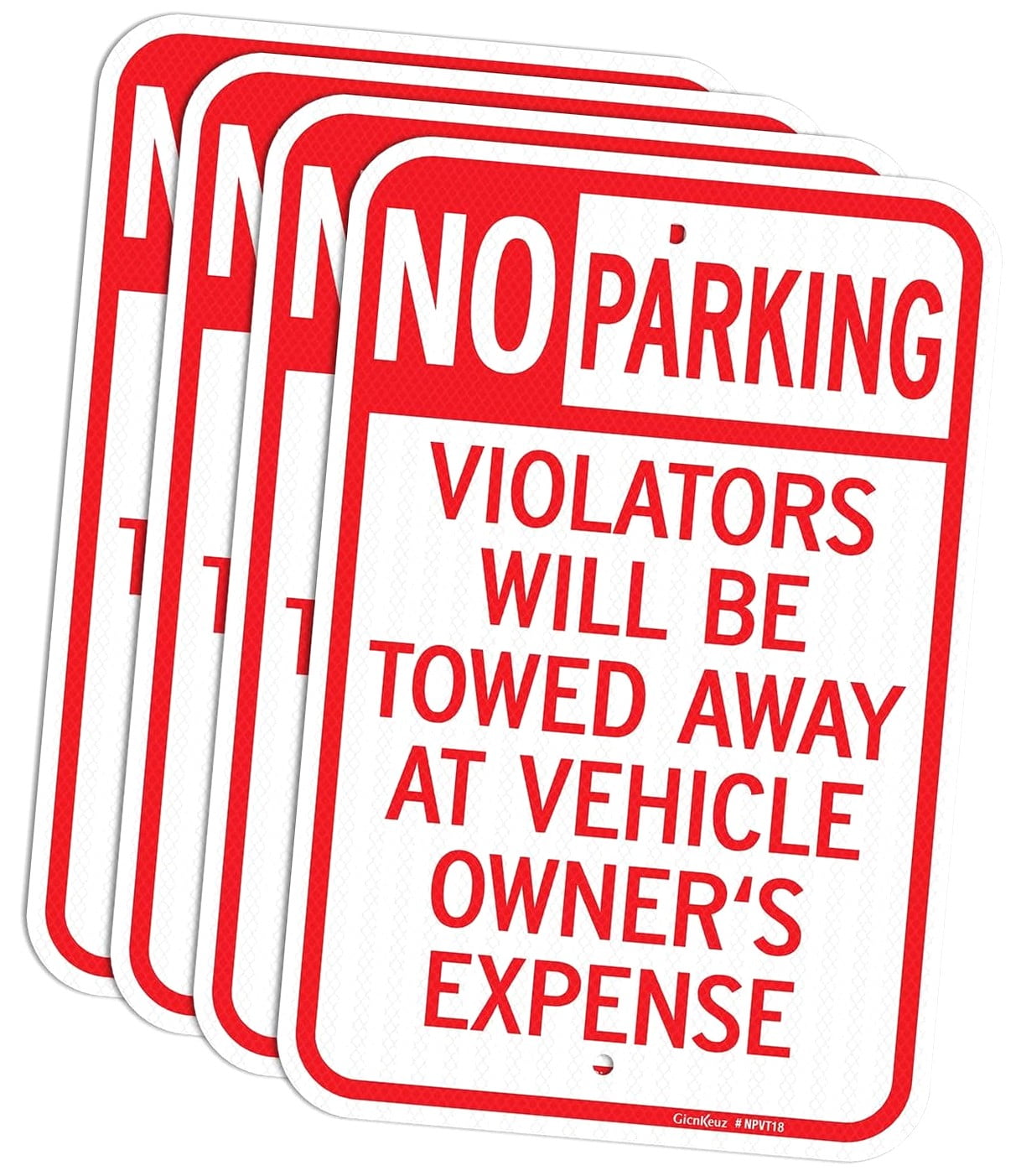 Highcool Large No Parking Signs, 18x12 Inches Violators Will Be Towed ...