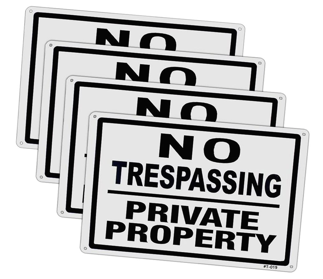 Highcool Large No Trespassing Signs Private Property Metal 10x14 ...